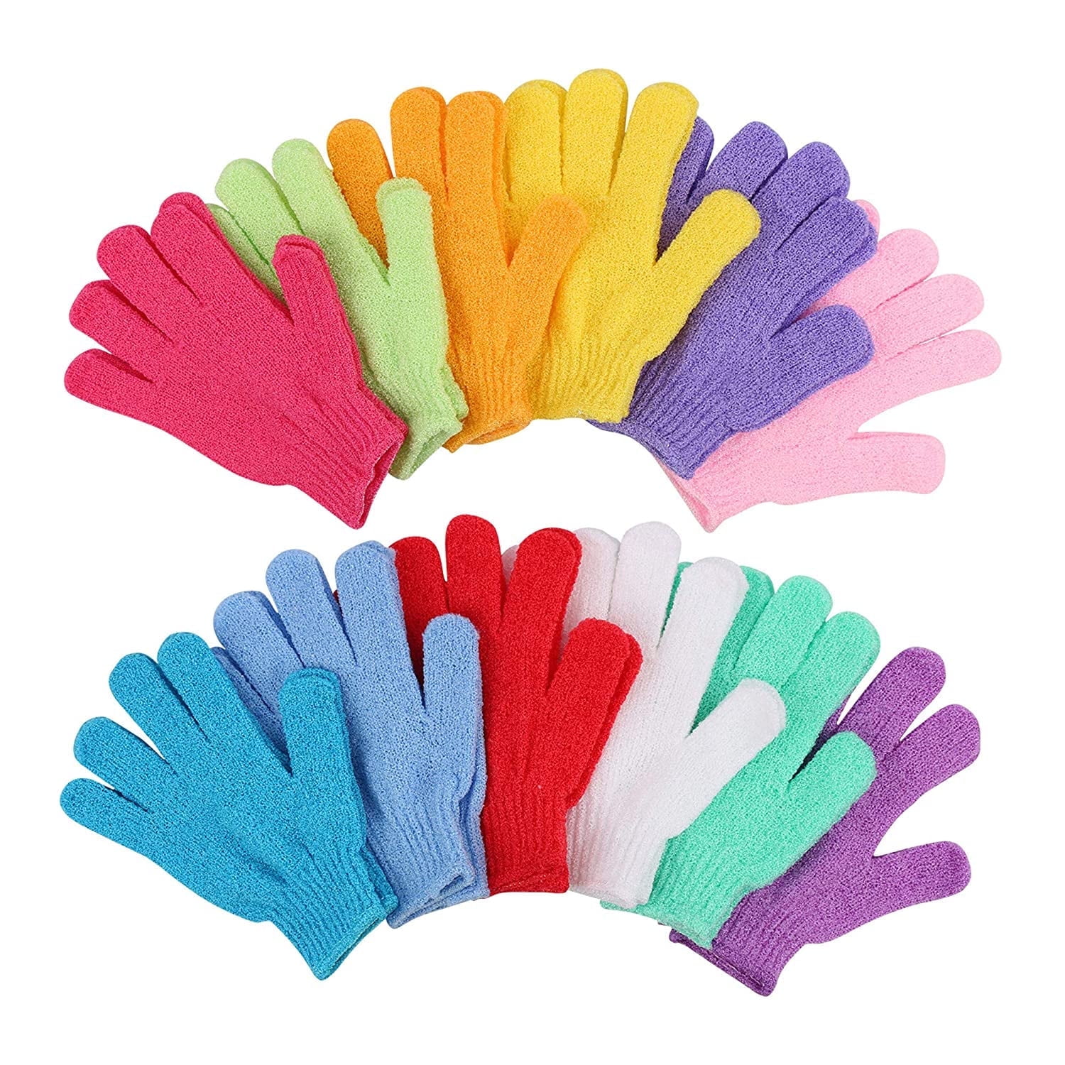 LQCrafK 12 PCS Double Sided Exfoliating Gloves Body Scrubber Scrubbing ...