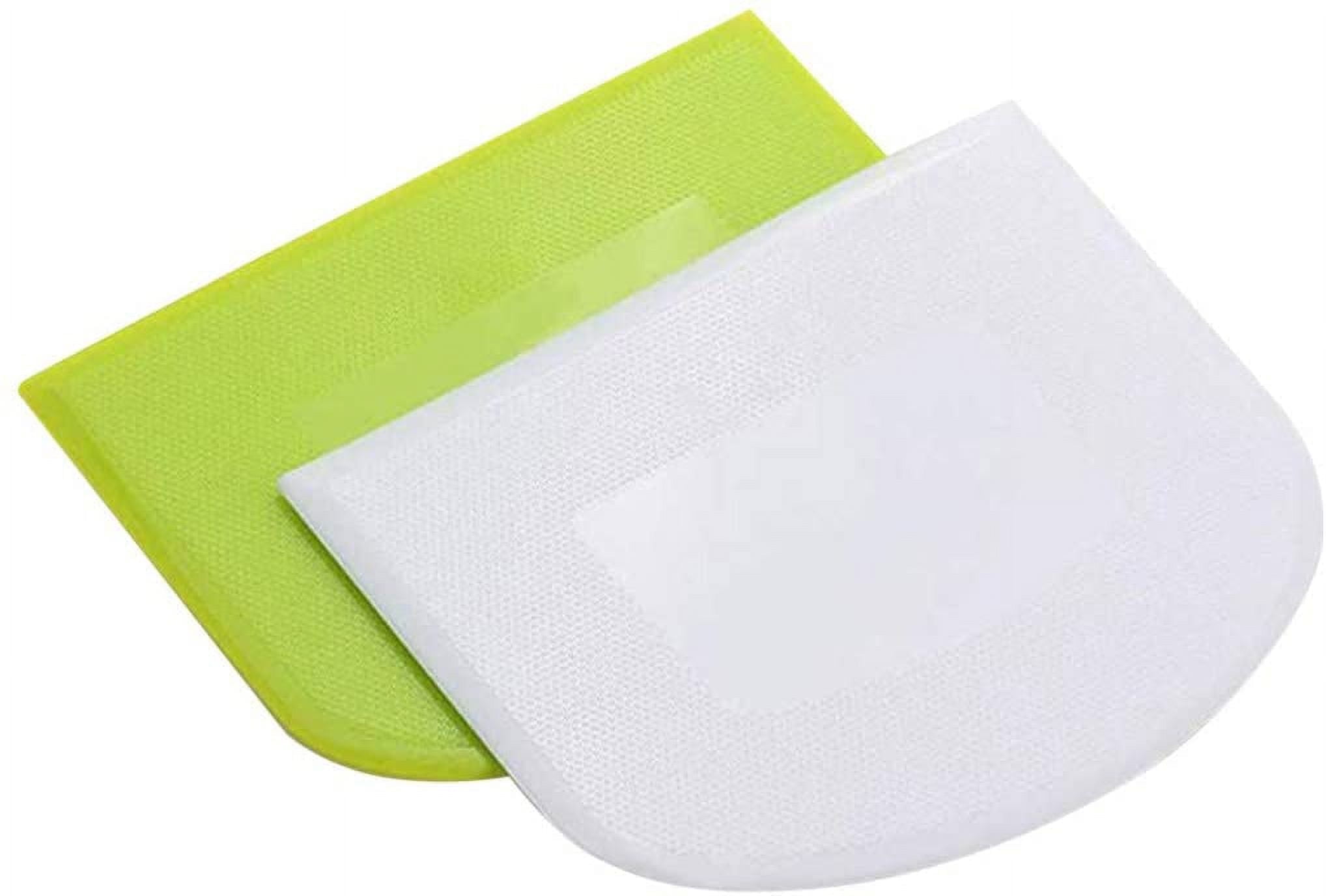 LQCrafK 2 Pack Dough Scraper - Multi-Purpose Dough Cutter Bowl Scrapers ...