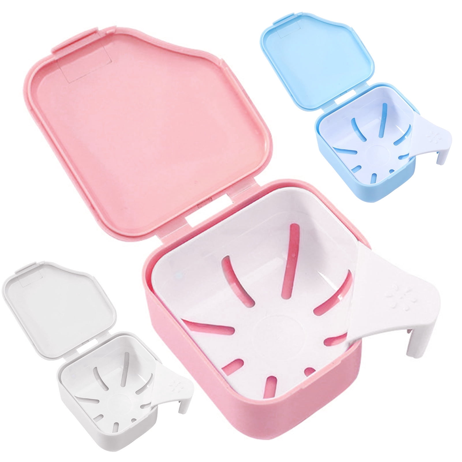 LQCrafK Denture Bath Box Cup Container Case, Complete Clean Care for ...