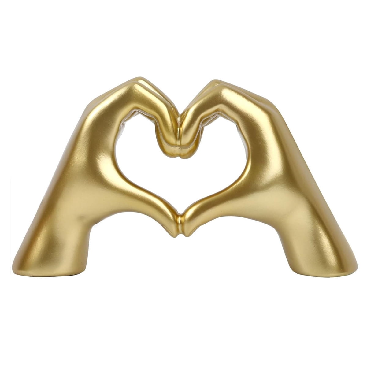 LQCrafK Gold Heart Hands Sculpture Decor, Resin Golden Modern Abstract ...
