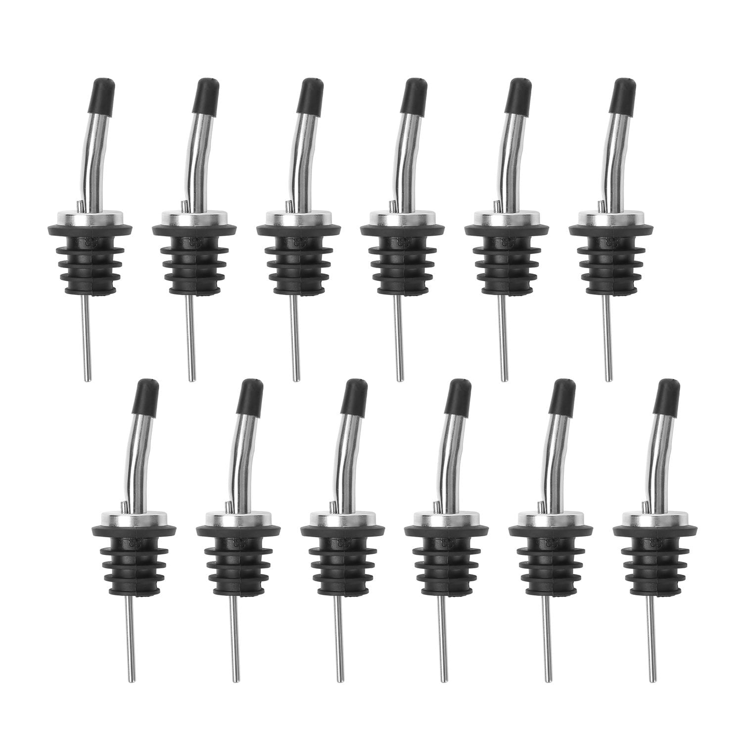 LQCrafK Liquor Pour Spouts Set, 12 Pack Stainless Steel Classic Bottle ...