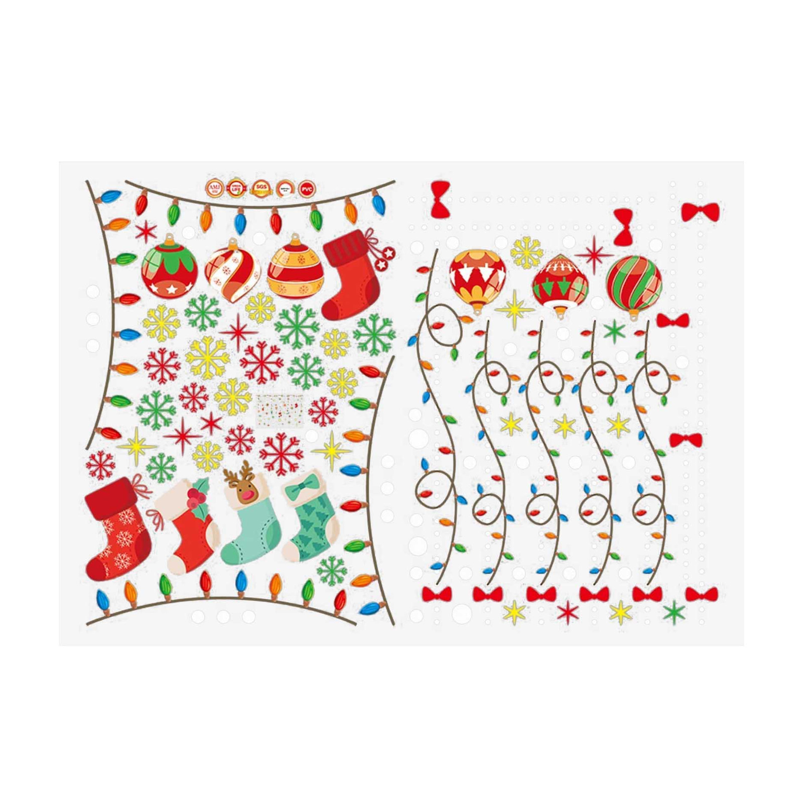 LQPWZU Christmas Window Clings Decorations Merry Christmas Snowflake ...