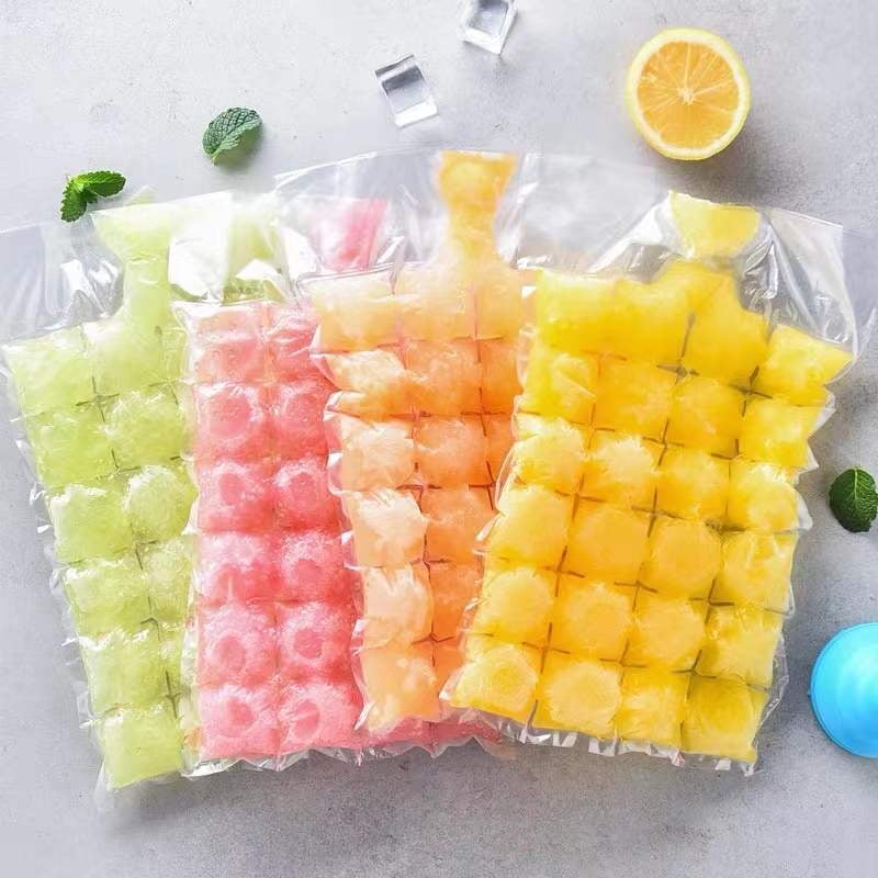 LQQBOX 100 Bags Disposable Ice Cube Bags,Stackable Easy Release Ice ...