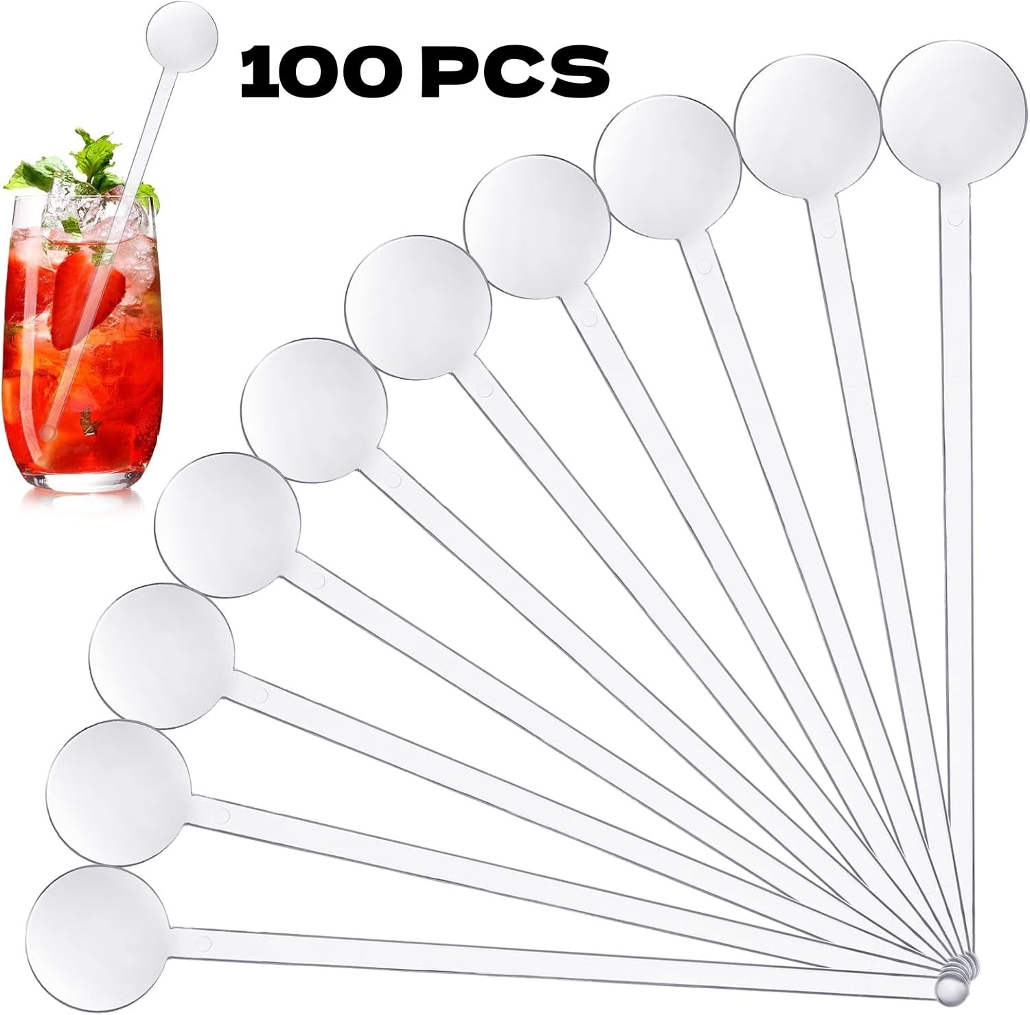 LQQBOX 100 PCS 7 Inches Swizzle Sticks, Disposible Plastic Drink ...