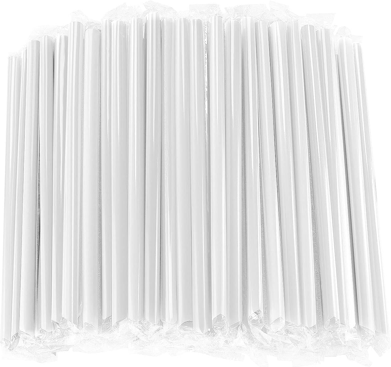 LQQBOX 100 Pcs Clear Boba Straws Smoothie Straws,Individually Wrapped ...