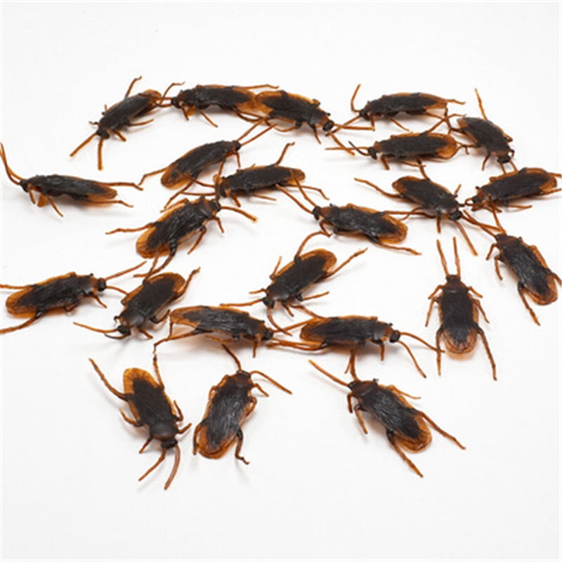LQQBOX 100 Pcs Prank Fake Roaches, Favorite Trick Joke Toys Look Real ...