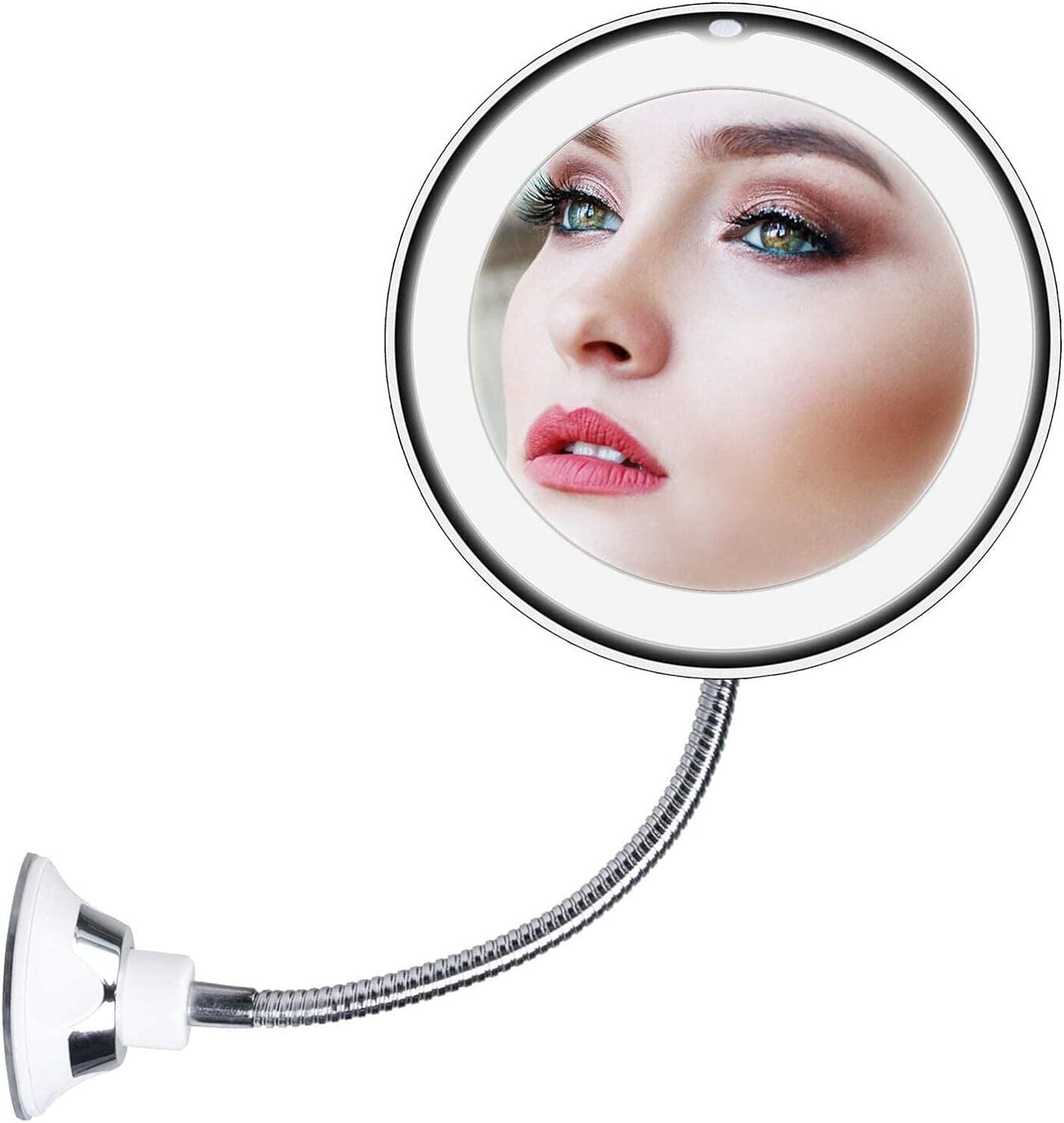 LQQBOX 10x Magnifying Mirror with Light, Flexible Gooseneck Make up ...