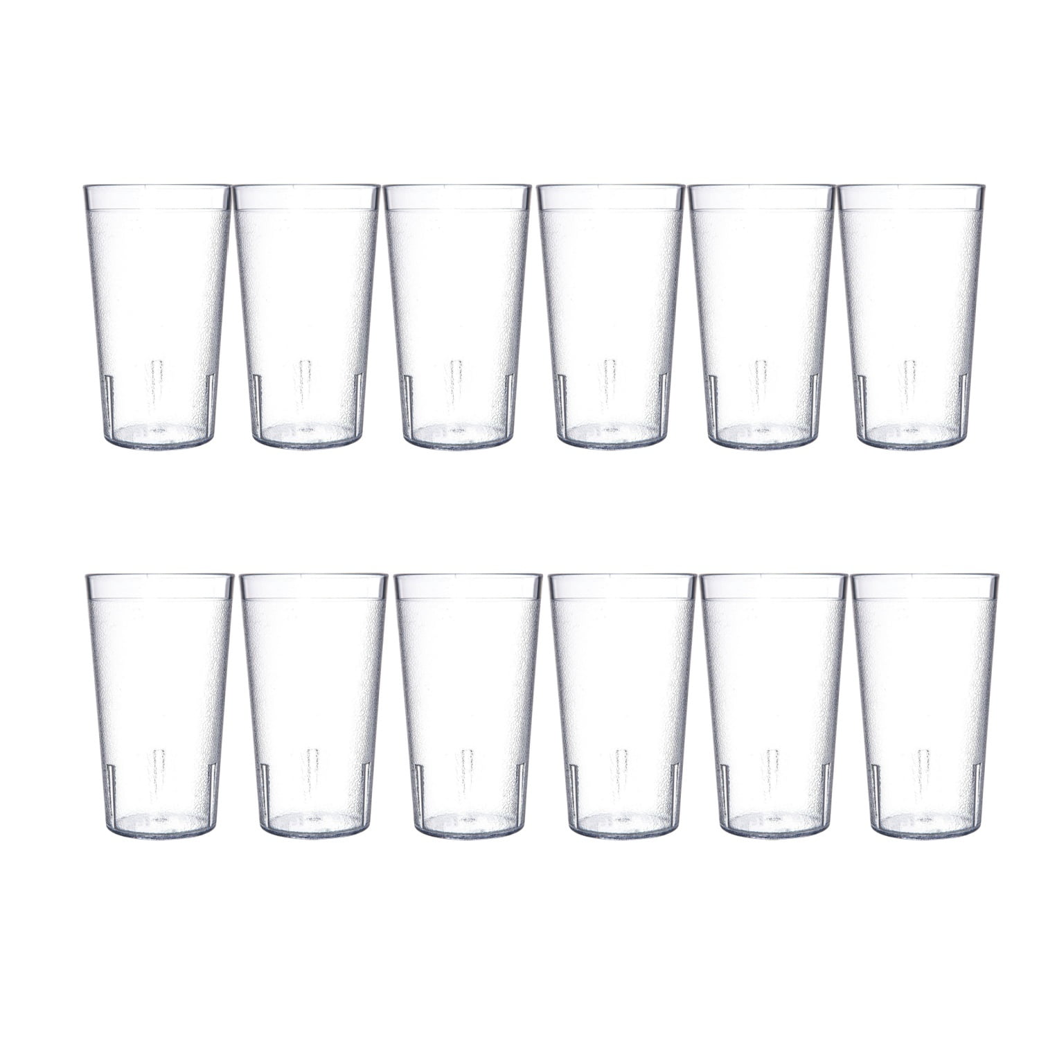LQQBOX 12 Pcs Plastic Drinking Glasses Set 16 oz Clear Plastic Tumblers ...