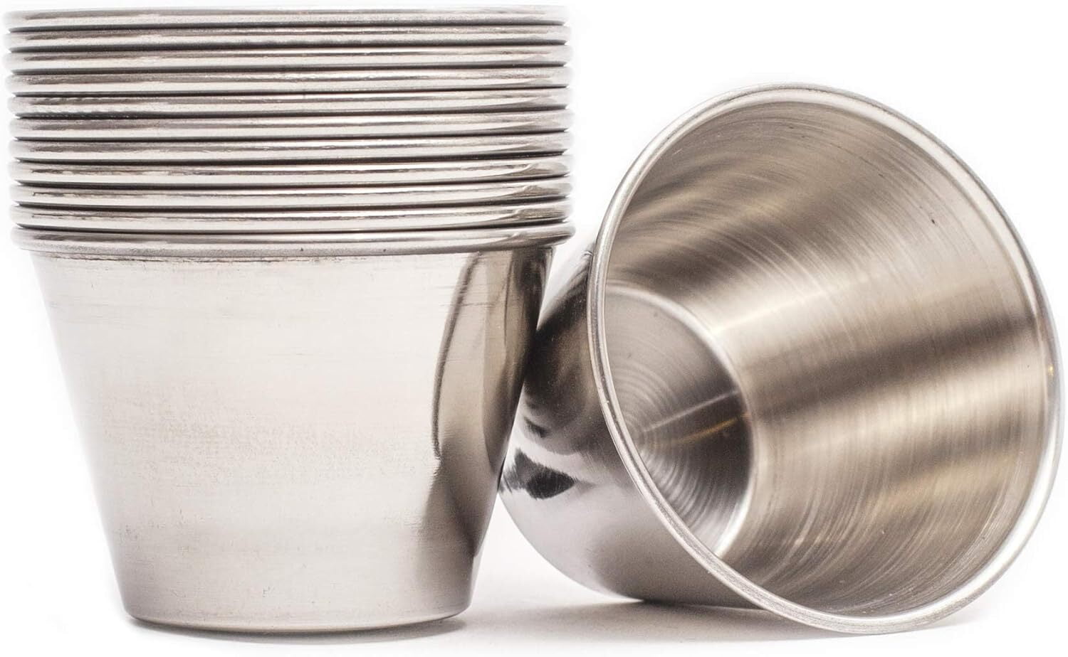 LQQBOX 12 Pcs Stainless Steel Condiment Sauce Cups Great for Dipping ...