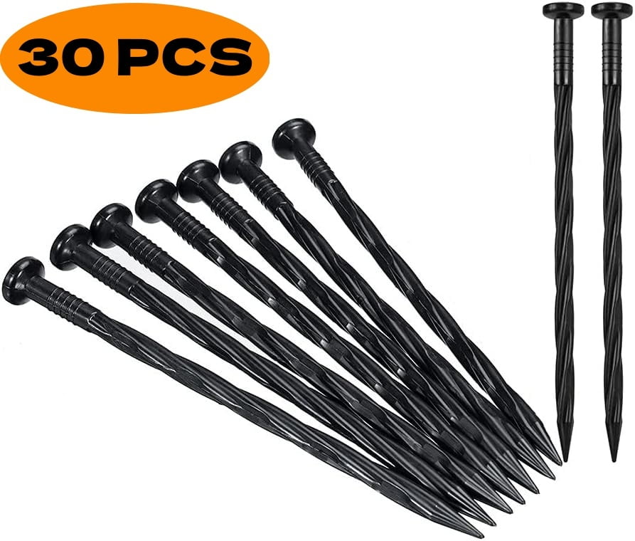 LQQBOX 30 Pcs 7.87-Inch Plastic Landscape Edging Spikes, Spiral ...