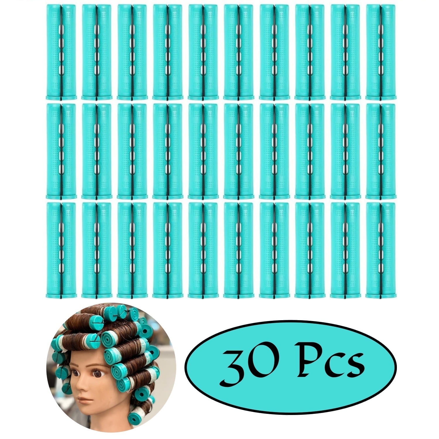 LQQBOX 30 Pieces Hair Perm Rods Plastic Cold Wave Perming Curlers Hair ...