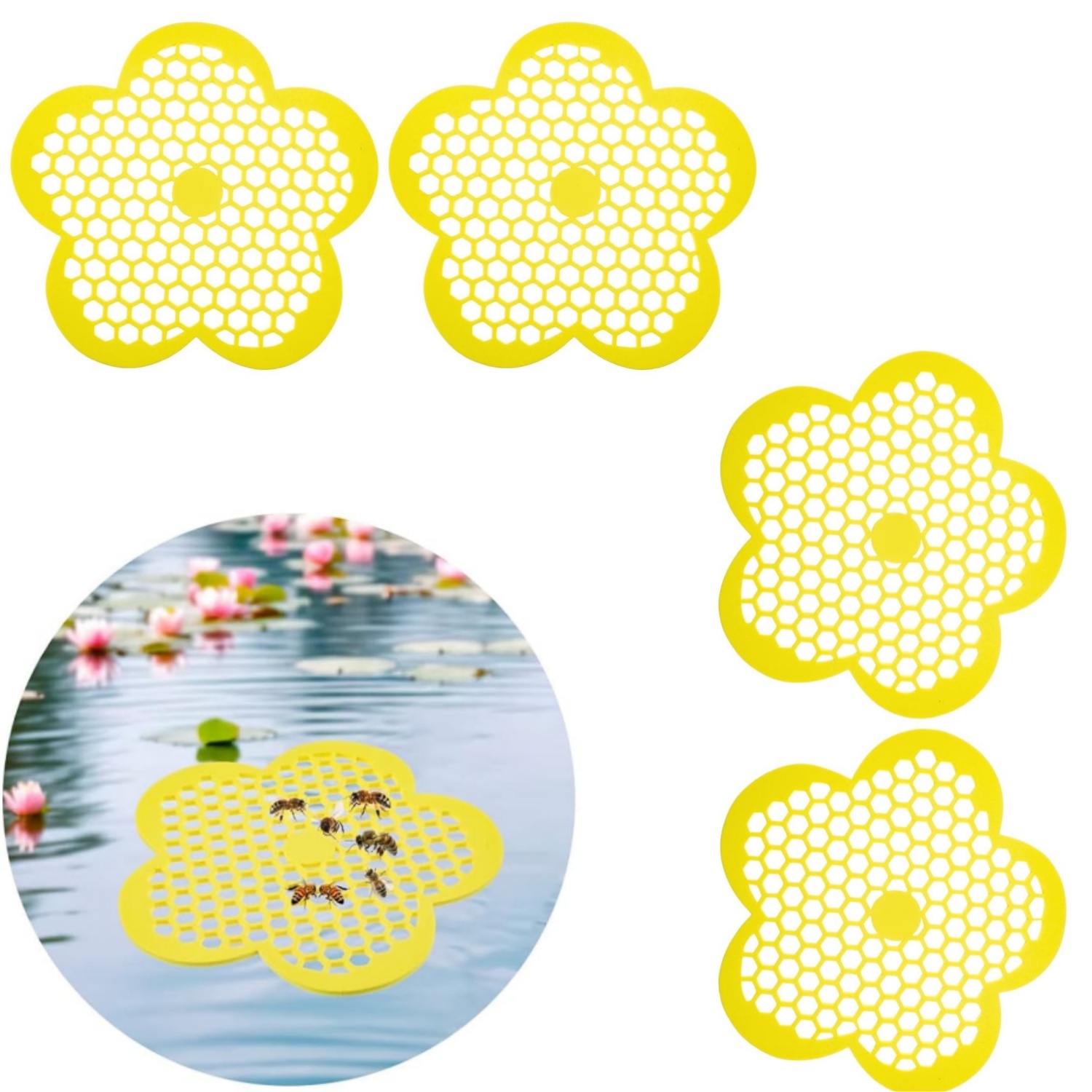 LQQBOX 4 Pcs Floating Bee Feeder 7.87in Flower Watering Station ...