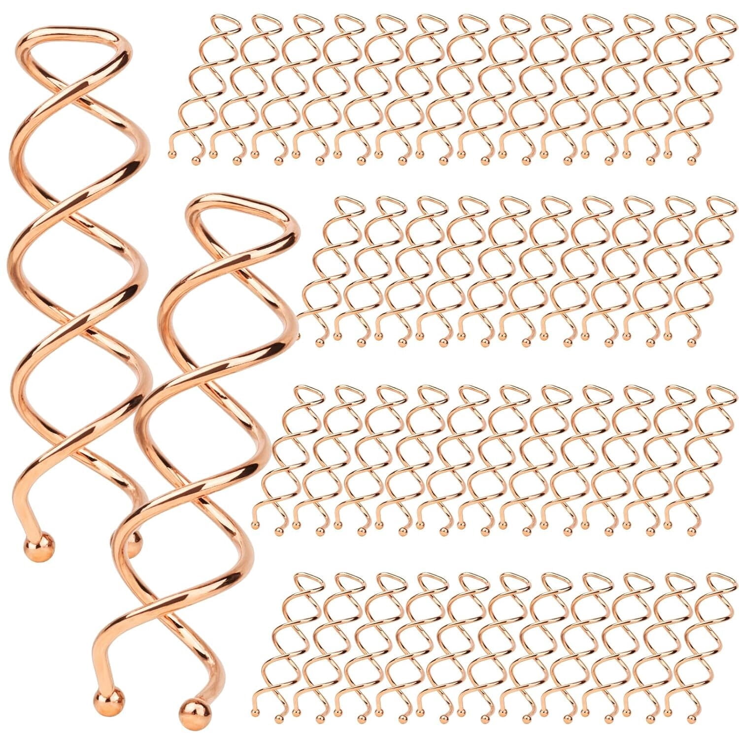 LQQBOX 50 Pcs Spiral Bobby Hair Pins Rose Gold Hair Screws Hair Twister ...