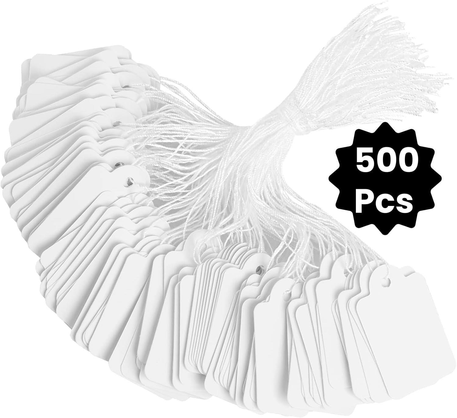 LQQBOX 500 Pcs White Marking Tags Price Labels Display Tags with ...