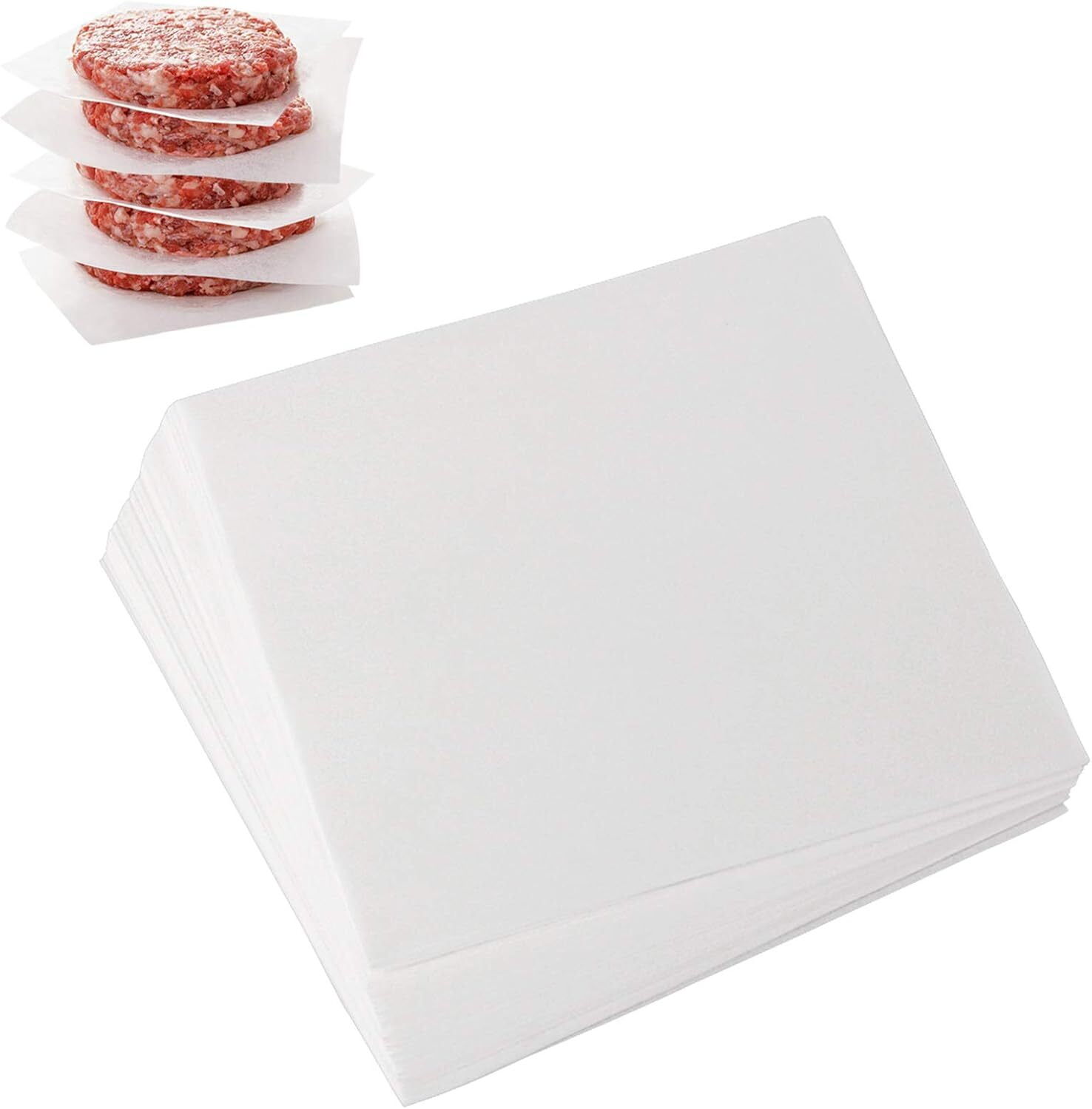 LQQBOX 500Pcs 4In Unbleached Parchment Paper, Burger Patty Paper, Non ...