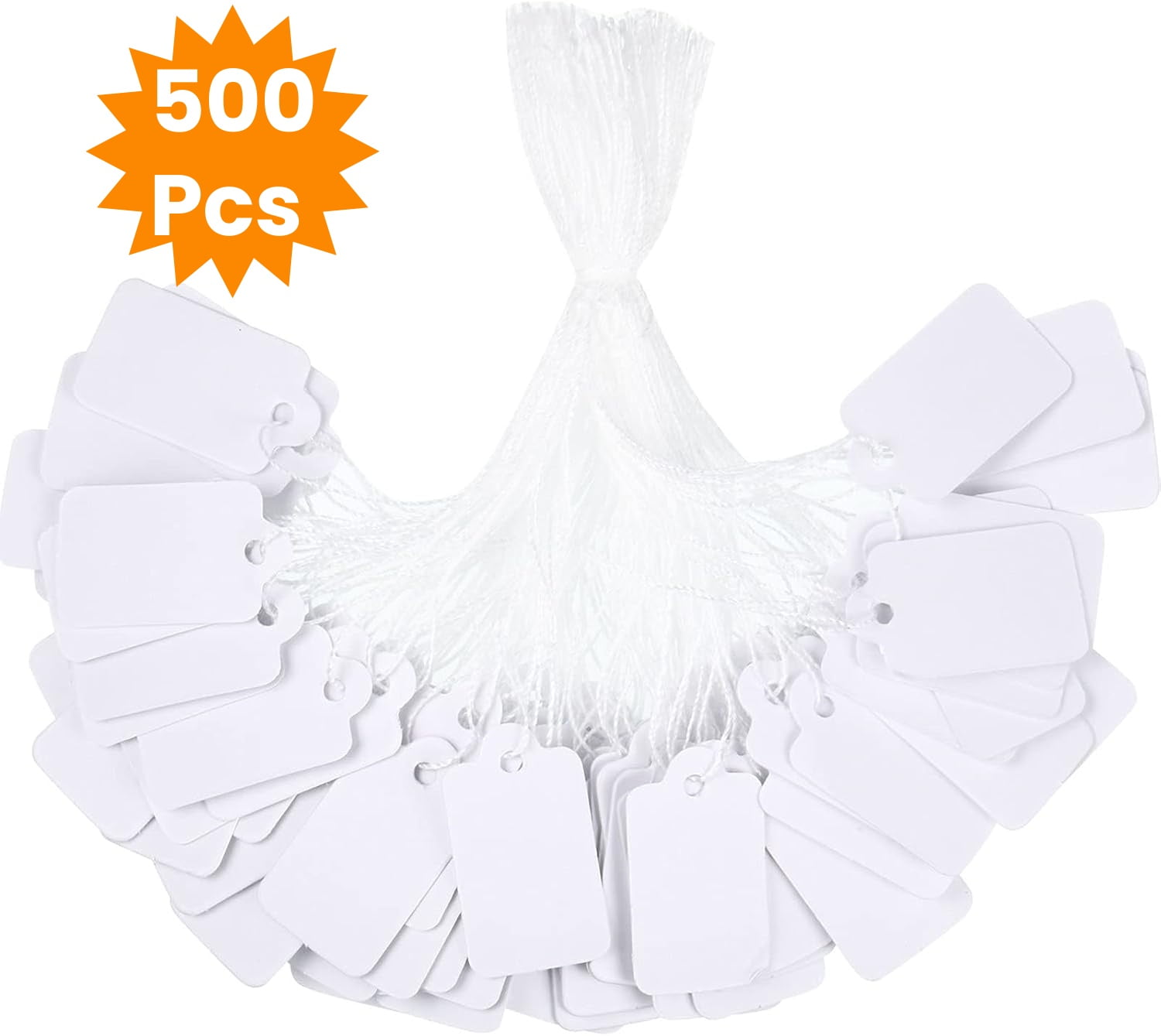 LQQBOX 500Pcs Price Tags with String Attached,Super Mini White Writable ...