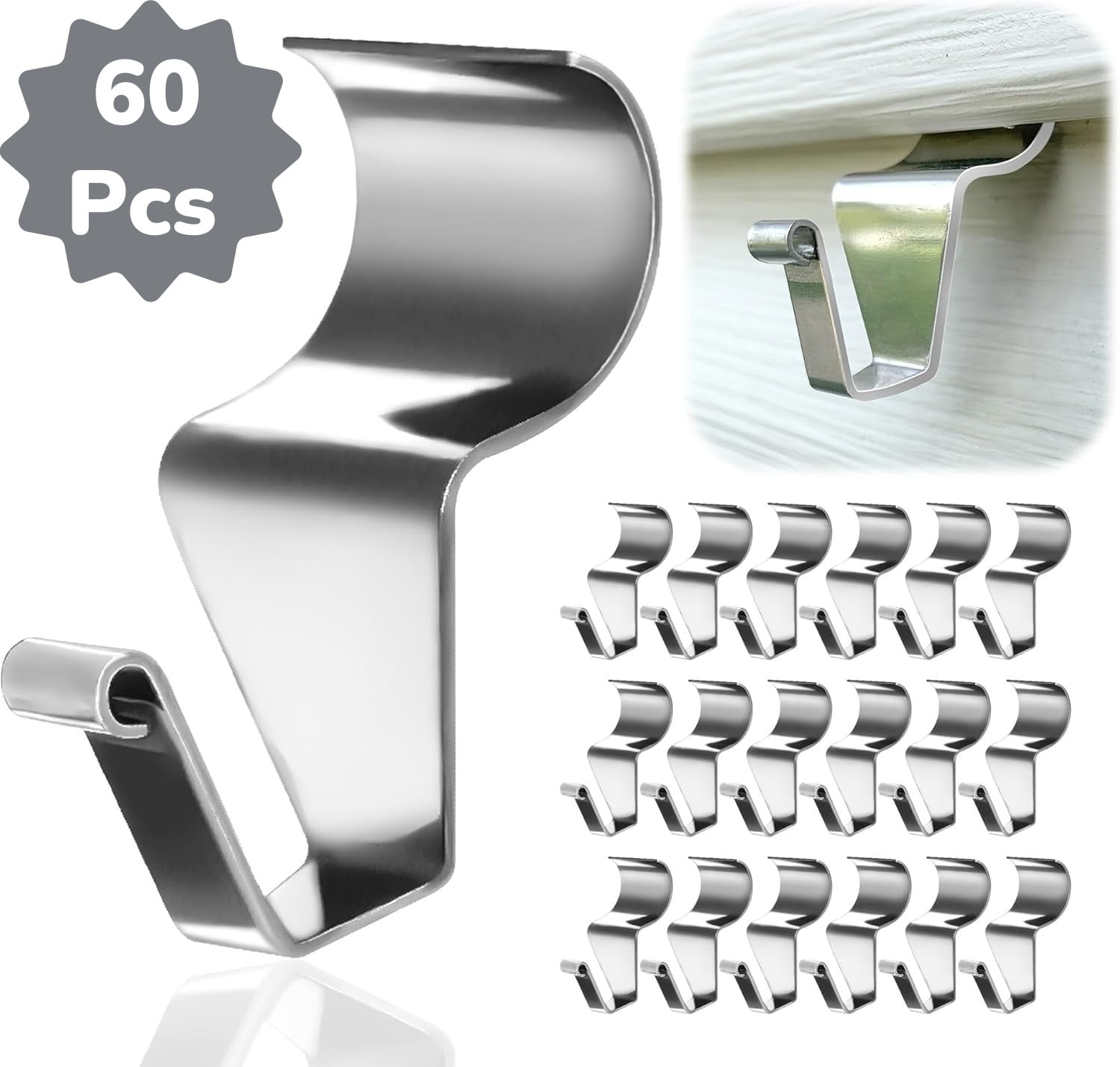 LQQBOX 60 Pcs Vinyl Siding Hooks, No Hole Siding Hanging Hangers, Heavy ...