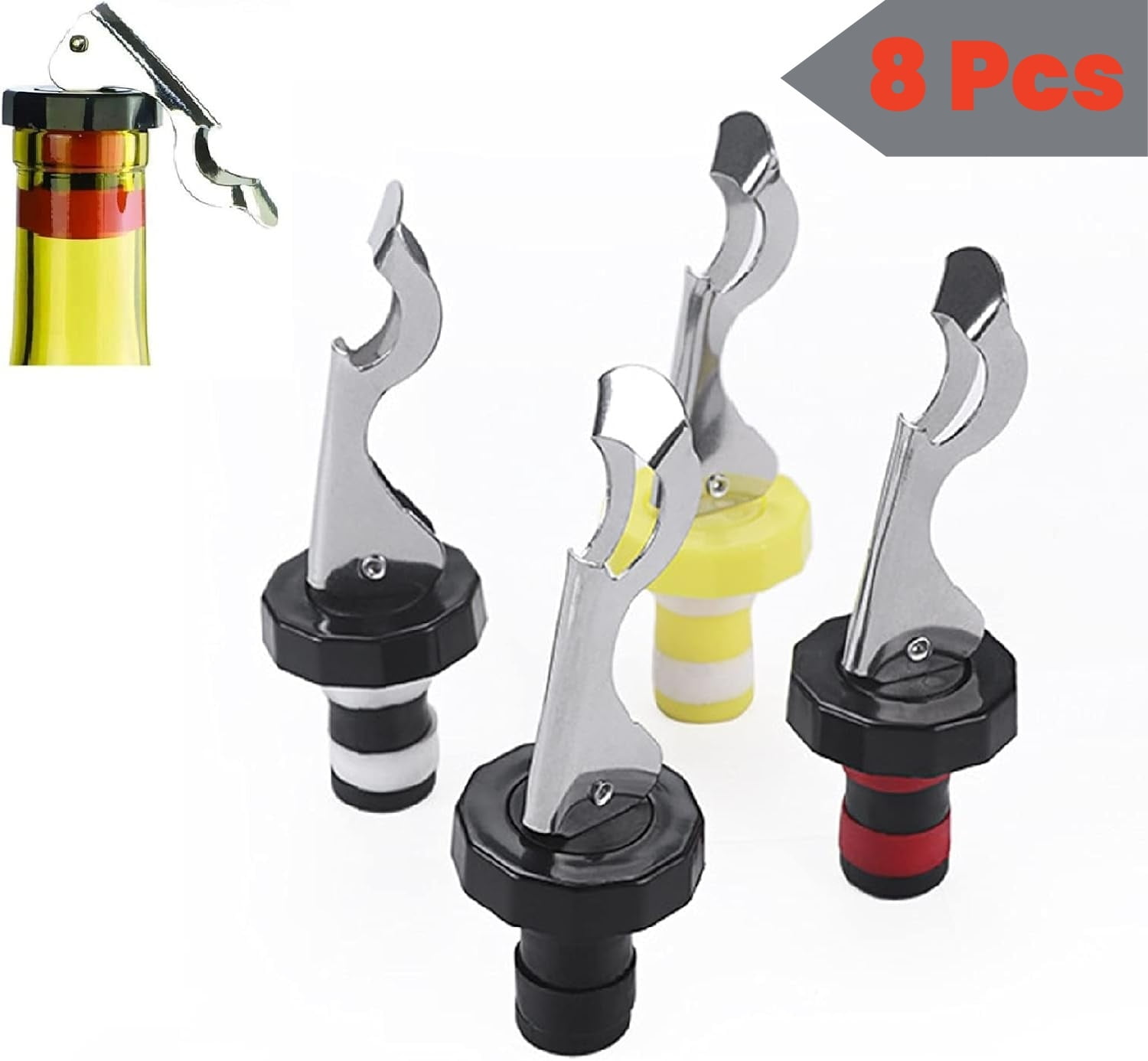 LQQBOX 8 Pcs Wine Bottle Stoppers for Glass Bottles, Soda Coke Bottle ...