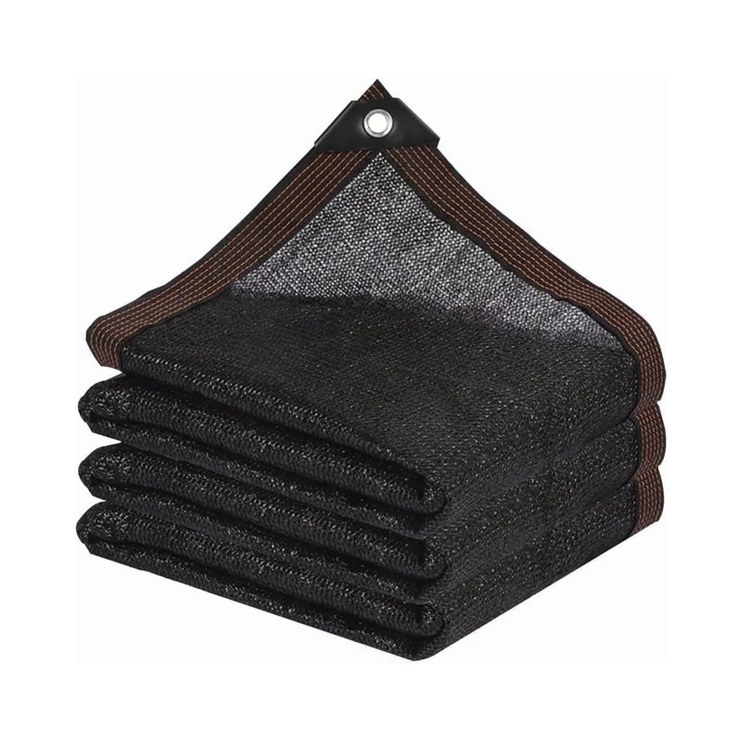 LQQBOX 90% 6.5'x10' Black Sunblock Shade Cloth Taped Edge Grommets ...