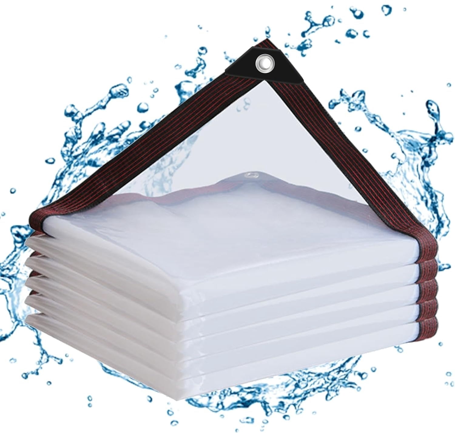 LQQBOX Clear Tarps with Grommets 8x10FT, Waterproof Tarp Cover ...