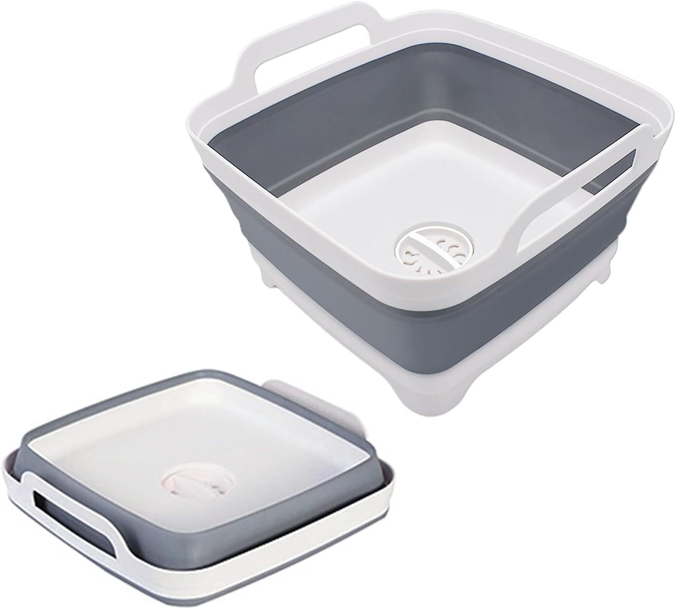 LQQBOX Collapsible Dish Basin with Drain Plug, Space Saving Outdoor ...