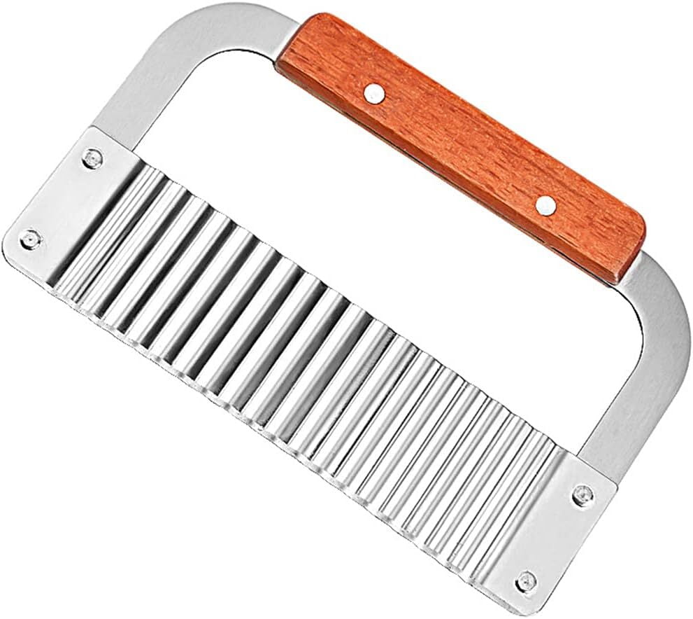 LQQBOX Crinkle Cutter Stainless Steel Potato Slicer Heavy Duty Wavy ...