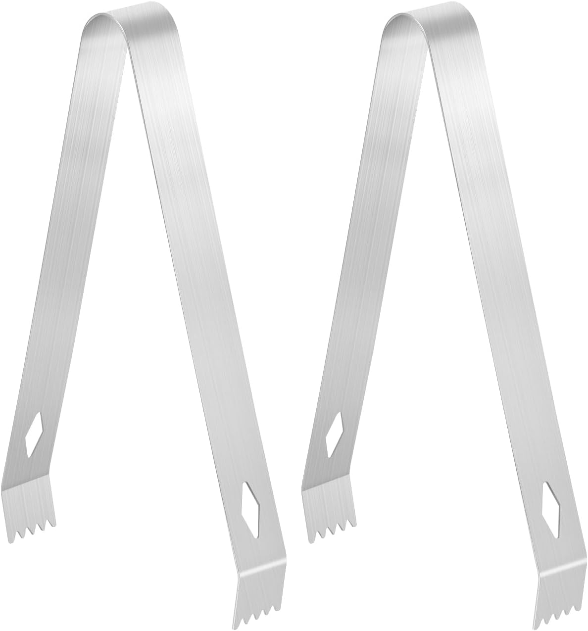 LQQBOX Ice Tongs Stainless Steel Small Tongs 6.5 inch with Sharp Teeth ...