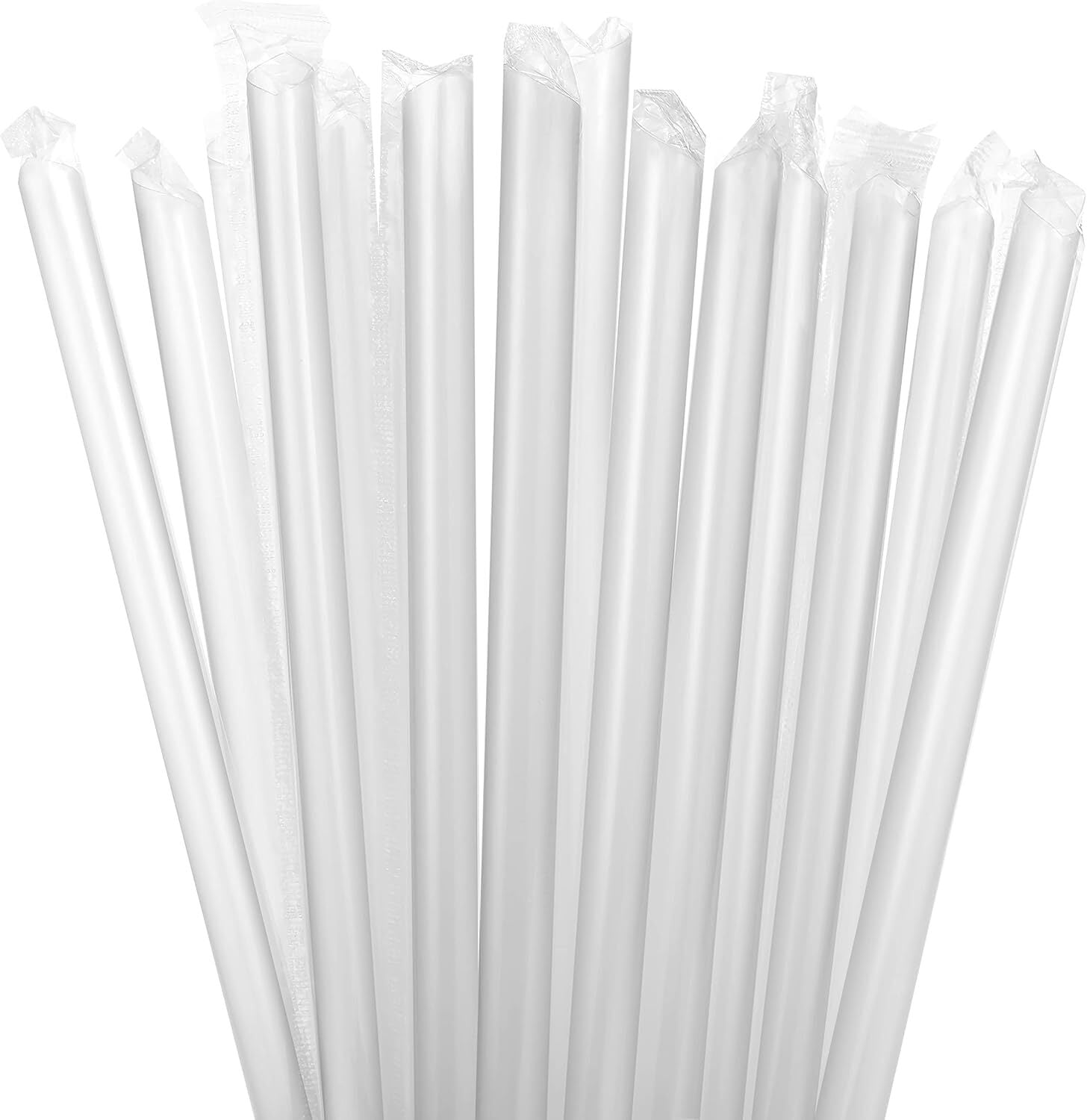 LQQBOX Jumbo Plastic Smoothie Straws, 9.45"High Clear Plastic Straws ...