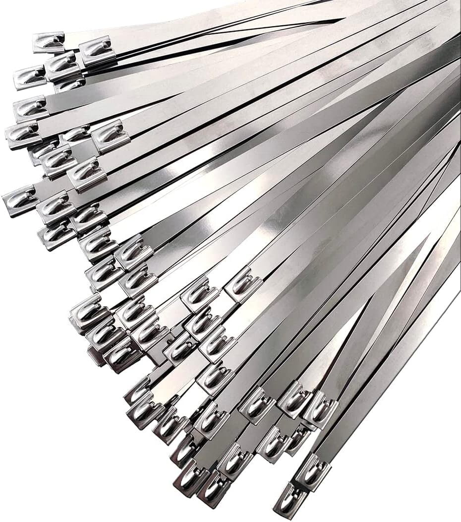 LQQBOX Metal Zip Ties Stainless Steel Cable Tie 11.8 Inch (100 Pcs ...