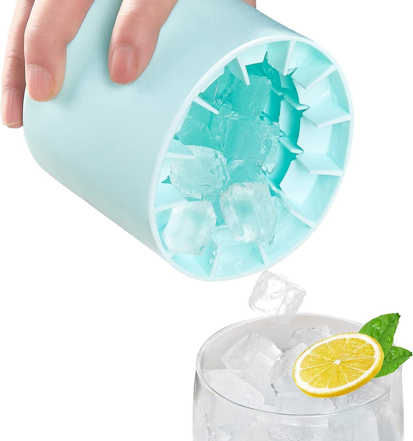 LQQBOX Silicone Mini Cylinder Ice Cube Mold - Make 60 Small Ice Cubes ...
