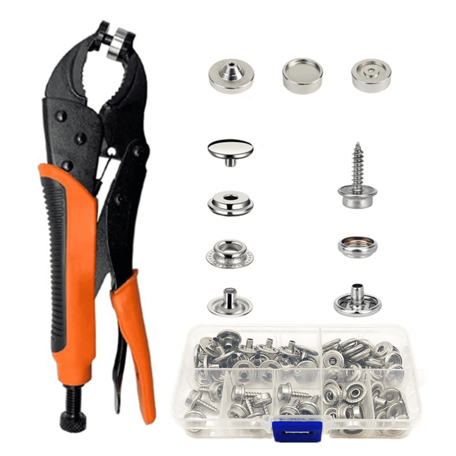 LQQBOX Snap Button Kit, Heavy Duty Snap Fasteners Tool, Screw Snap on ...