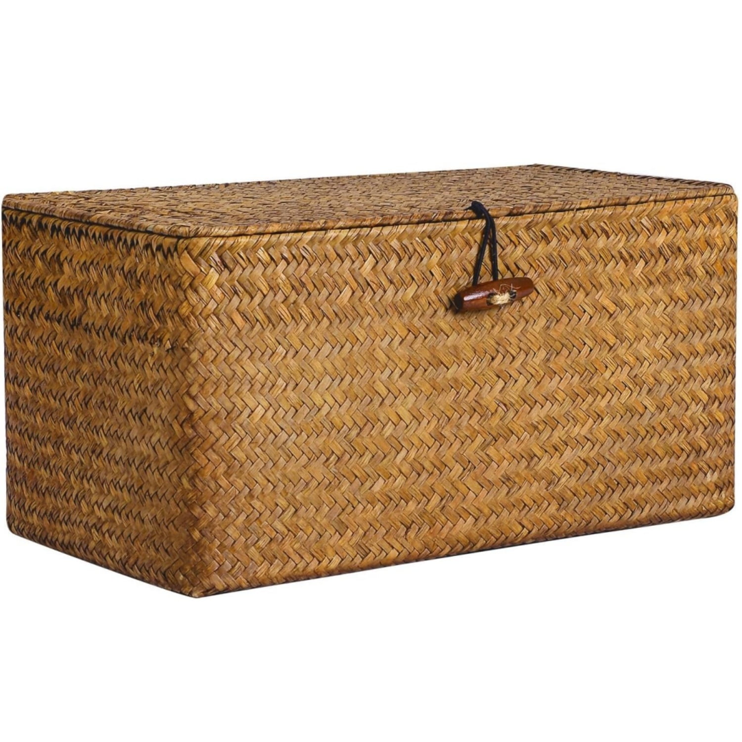 LQQBOX Wicker Storage Basket Woven Rattan Storage Box With Lids ...