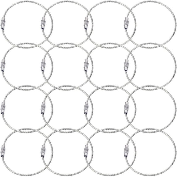 LQQBOX Wire Keychain Cable (20 Pieces, 5.91” / 15cm) - 1.5mm Thick ...