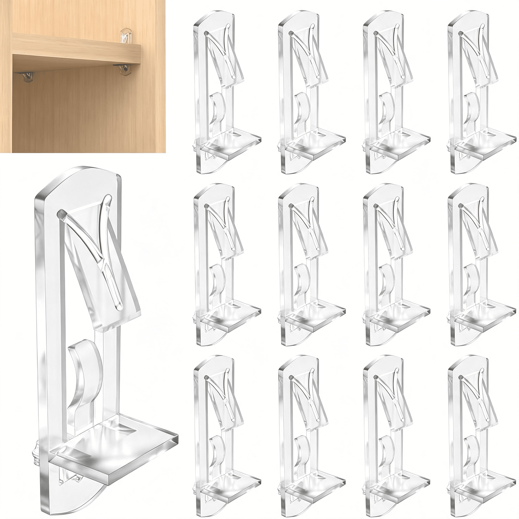 LQSEO 40Pcs Plastic Locking Shelf Support Pegs,5Mm Clear Self-Locking ...
