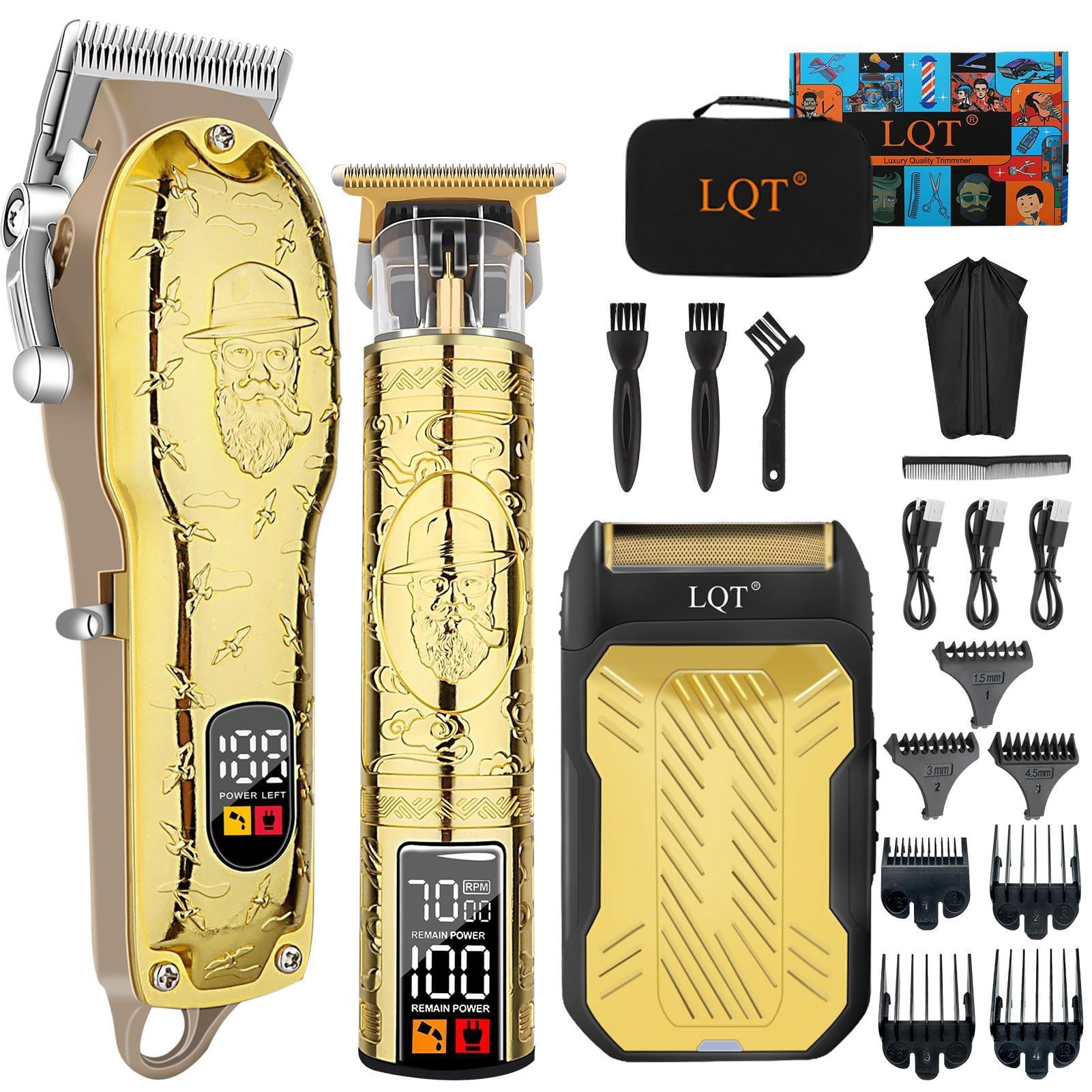 LQT Men's Hair Trimmer Set, Electric Hair Clippers, Body Hair Trimmer ...