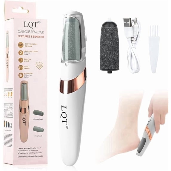 LQT, Electric Callus Remover, Portable Foot File with 2 Roller Heads ...