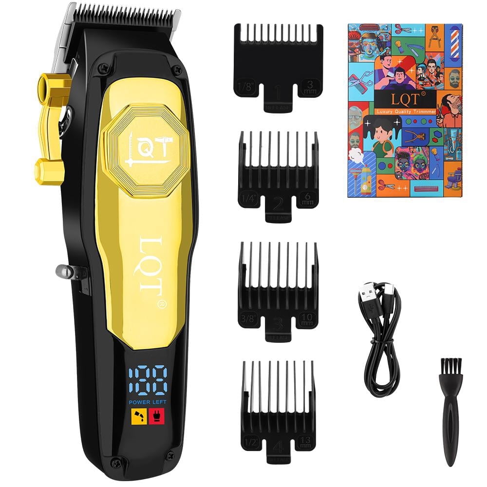 LQT Professional men's hair clippers, cordless hair clippers, with ...