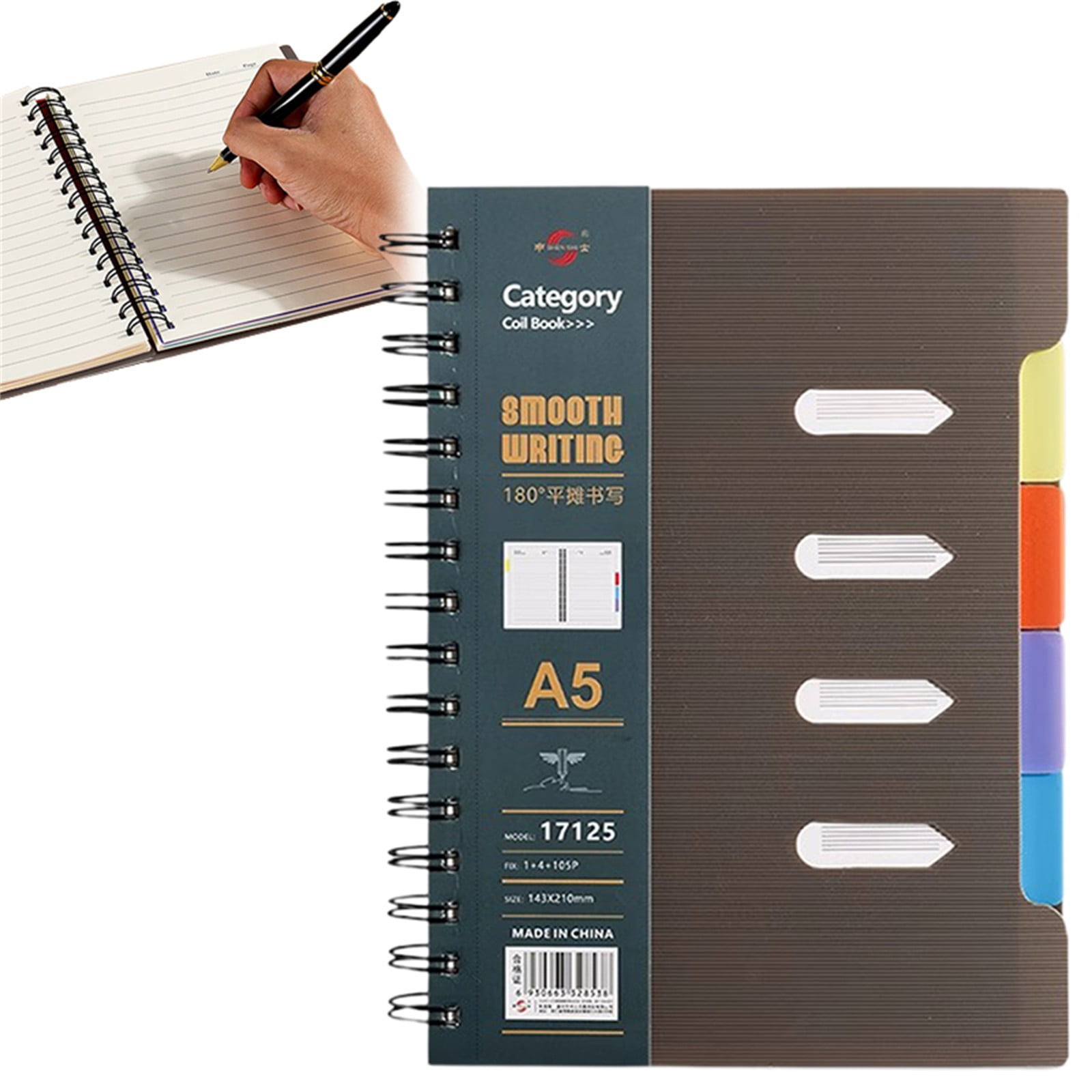 LQXZWJY 4 Subject Notebook for Work , Spiral Notebooks College Ruled ...