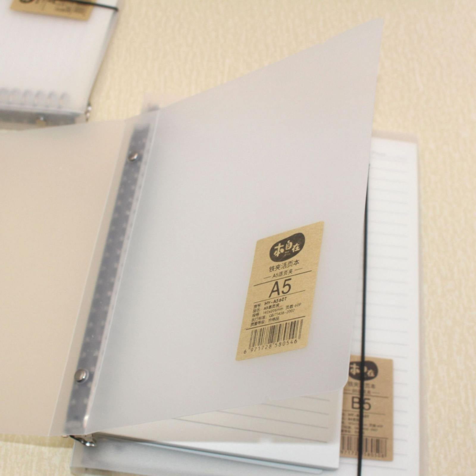 LQXZWJY A5/B5 6-Holes Round Ring View Binders Plastic Cover, Refillable ...