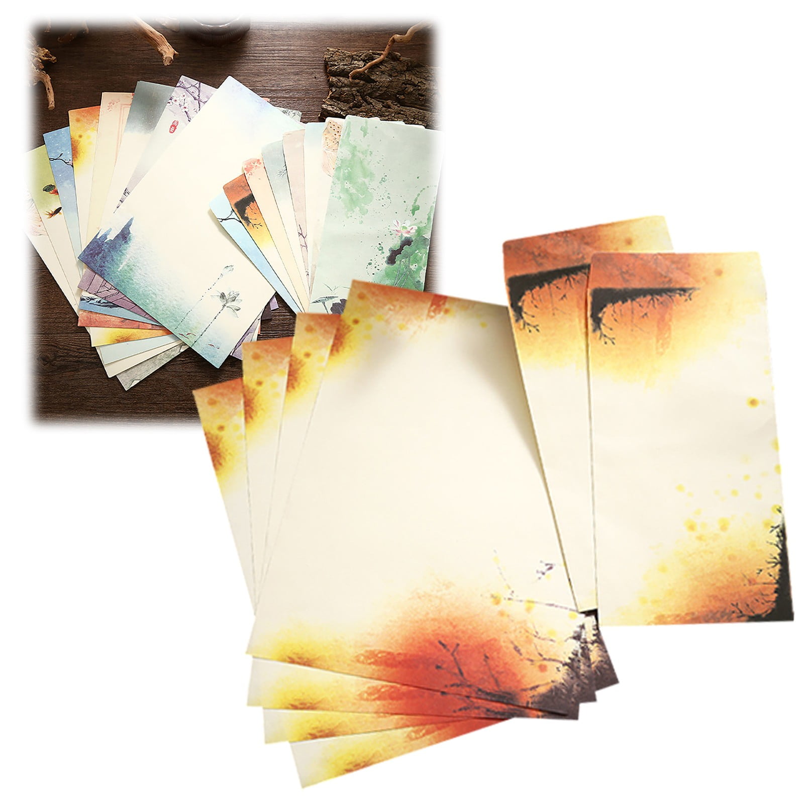 LQXZWJY Cute Retro Cards and Envelopes 4x6, 4 Pack Kawaii Invitation ...