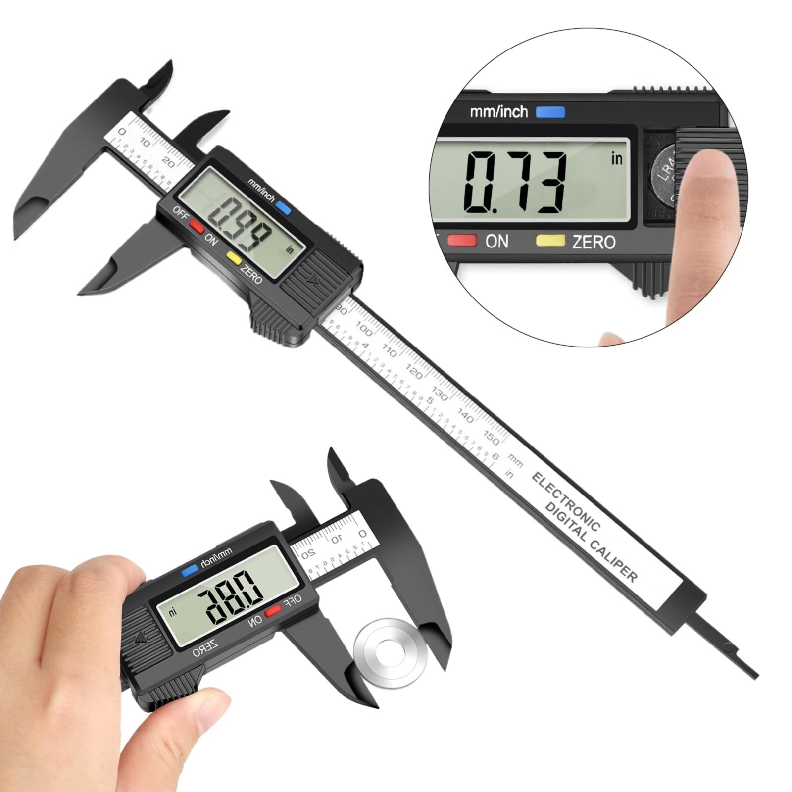 LQXZWJY Digital Caliper Measuring Tool, Stainless Steel Vernier Caliper ...