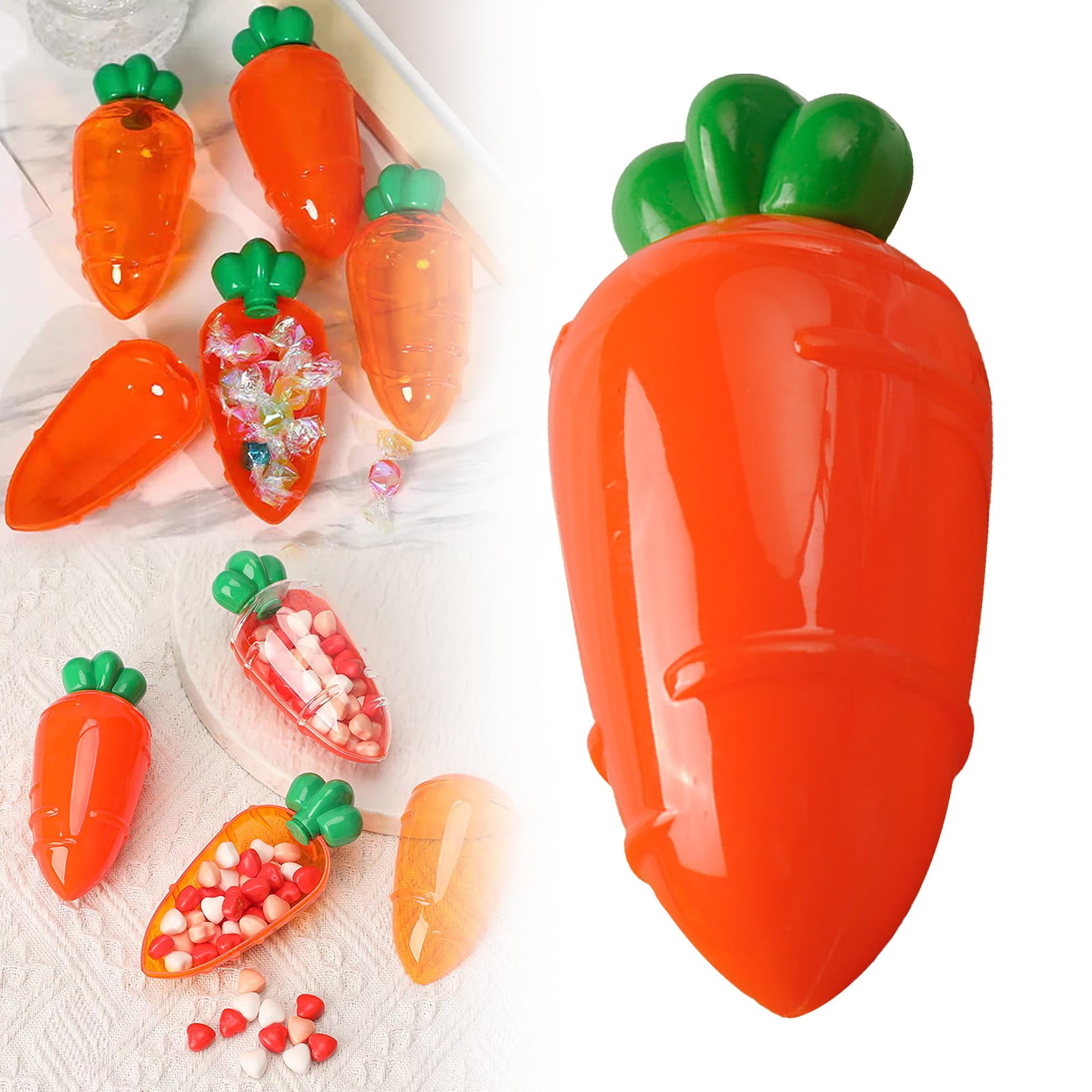 LQXZWJY Easter Carrot Containers Plastic Candy Chocolate Eggs Boxes ...