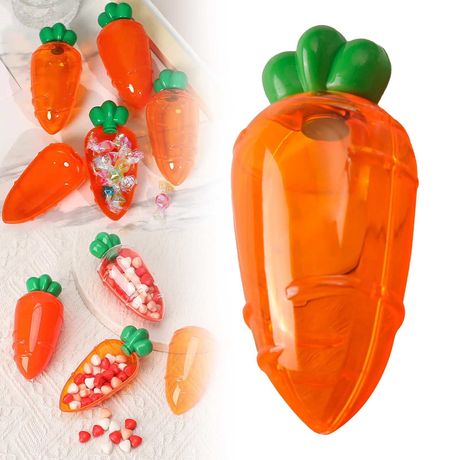 LQXZWJY Easter Carrot Containers Plastic Candy Chocolate Eggs Boxes ...