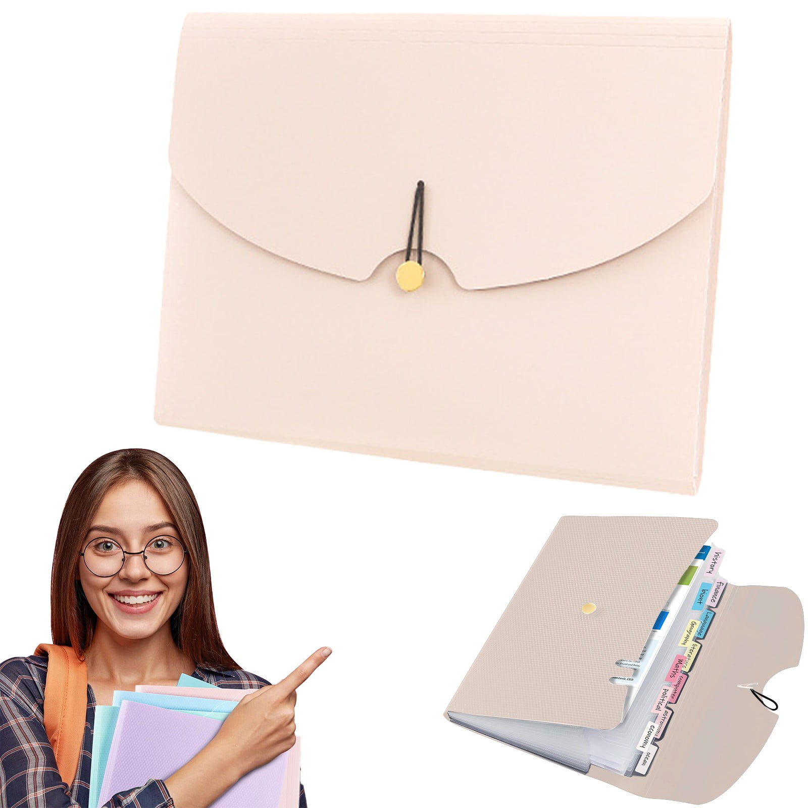 LQXZWJY Expanding File Folder with Tabs, 13 Pockets File Organizer Accordion File Holder ，with ...