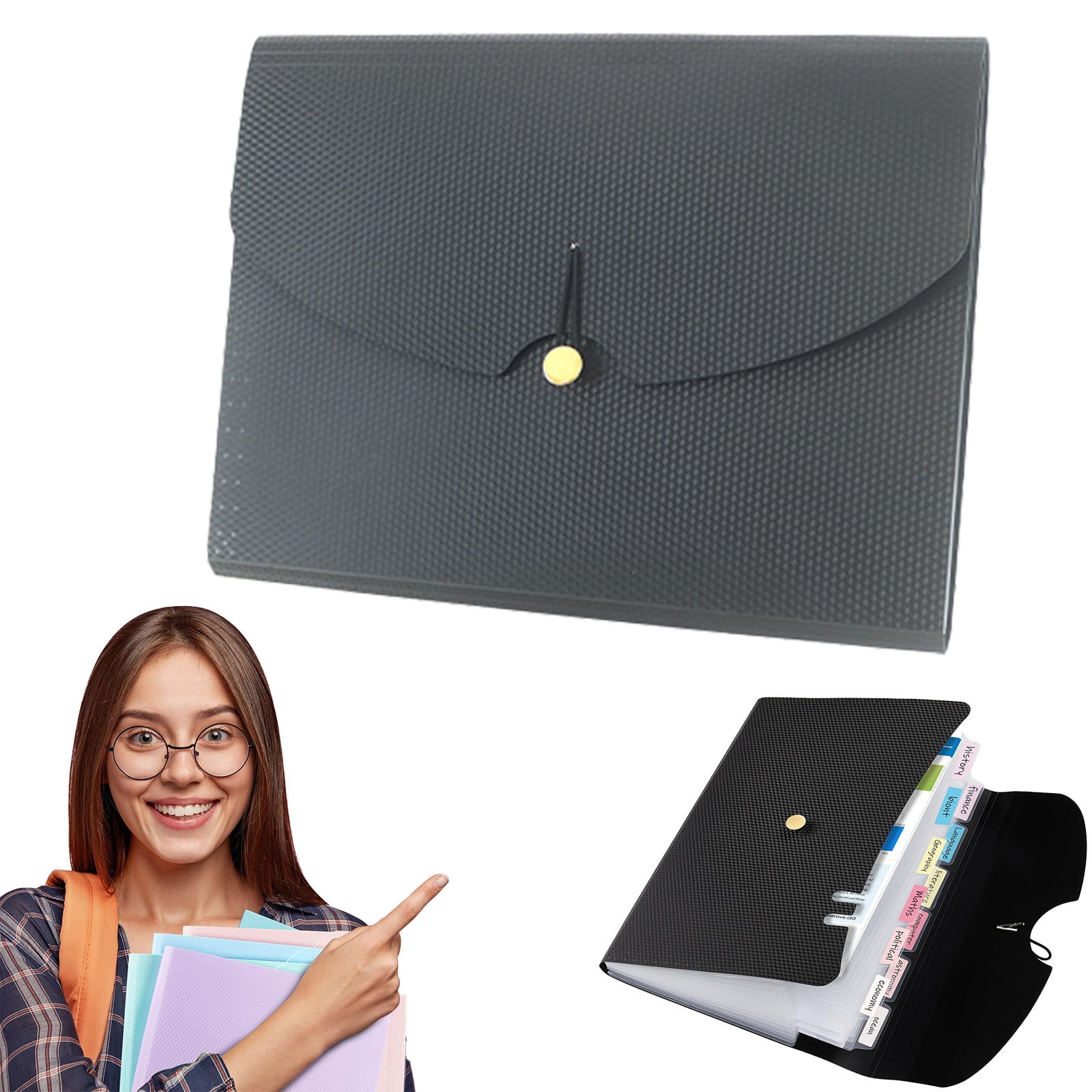 LQXZWJY Expanding File Folder with Tabs, 13 Pockets File Organizer ...