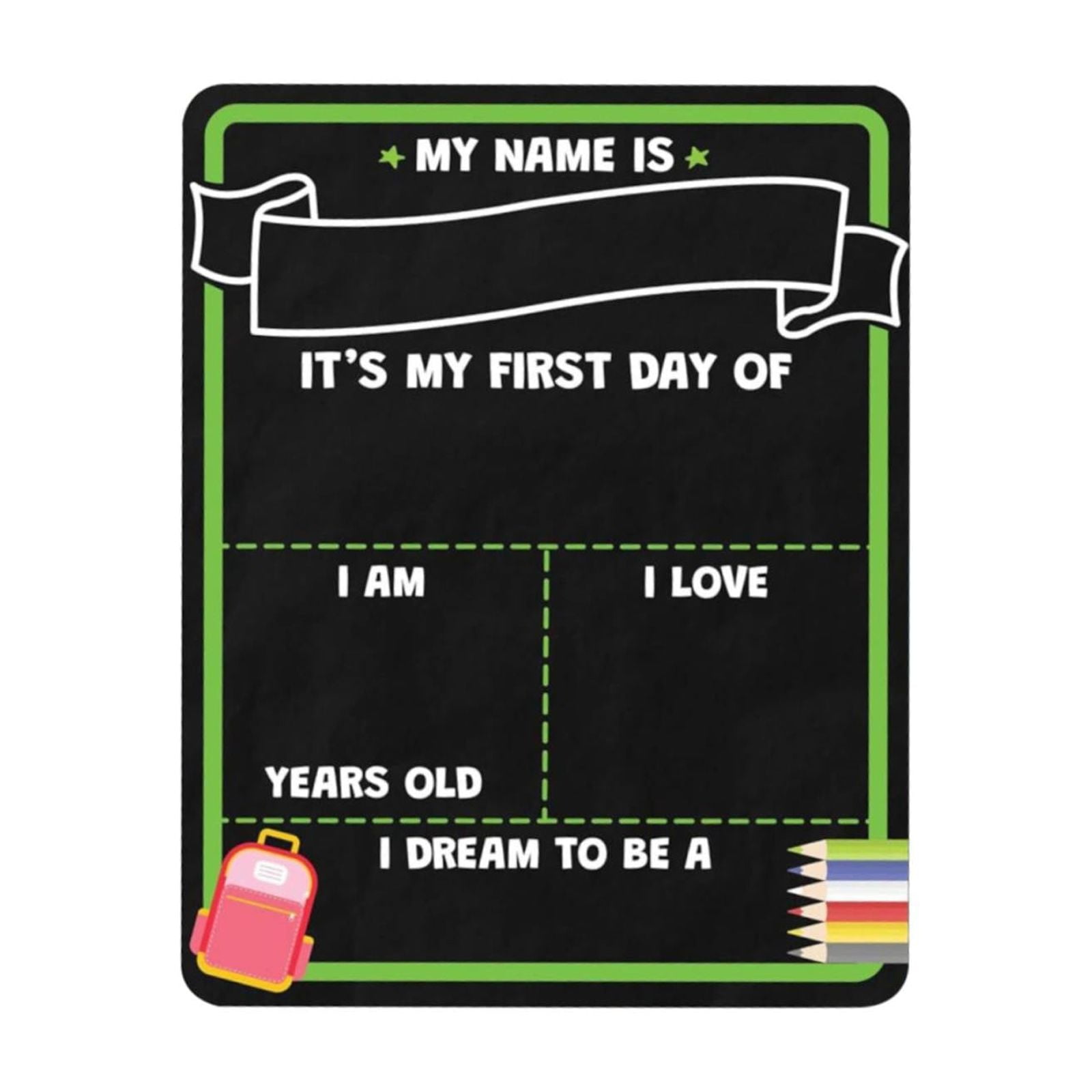LQXZWJY My First Day Sign Board with Liquid Chalk Markers - 14”x11 ...