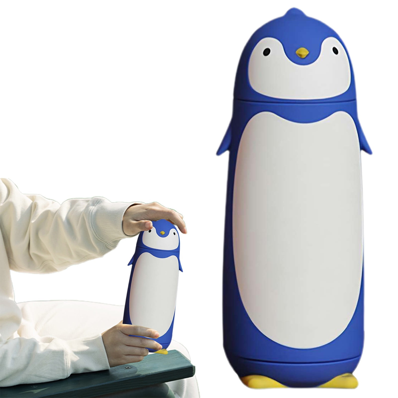 LQXZWJY Penguin Glass Water Tumbler- Cute Water Bottle Double Walled ...