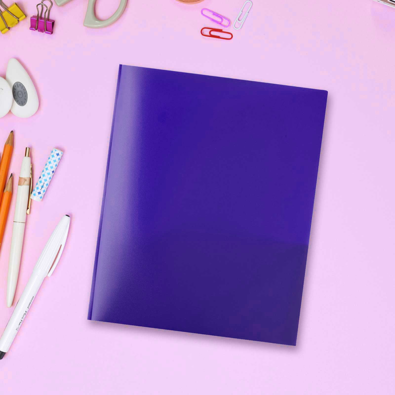 LQXZWJY Plastic Folders with Pockets (1 Pack, Assorted Colors), Durable ...