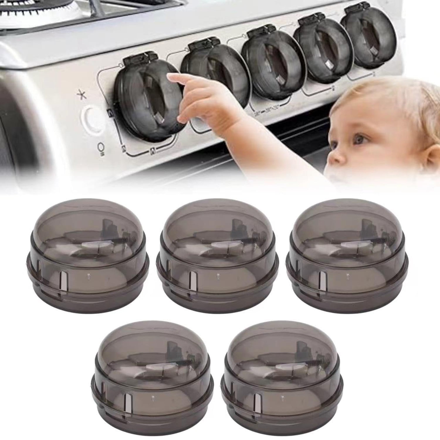 LQXZWJY Stove Knob Covers for Child Safety - 5 Pack Upgraded Double-Key ...