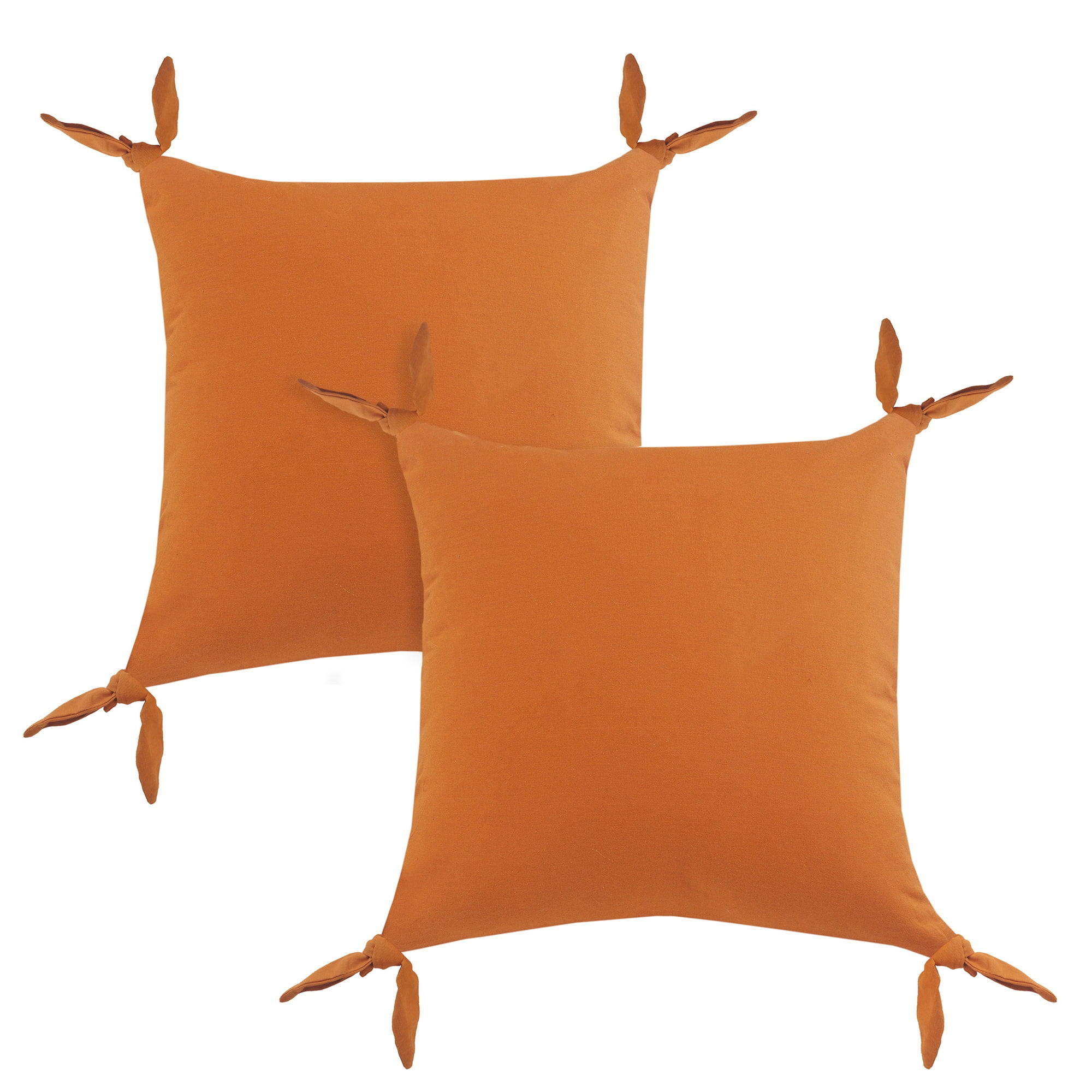 Free Shipping! Lr Home Modern Cotton Throw Pillows Orange 20x20 Set of 2 Hand-Stuffed Removable ...